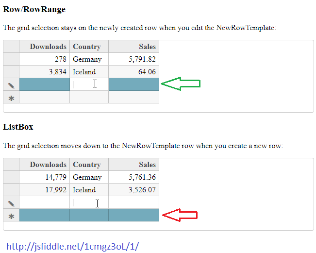 Flexgrid Listbox Mode Selection Is Off When Creating New Row W