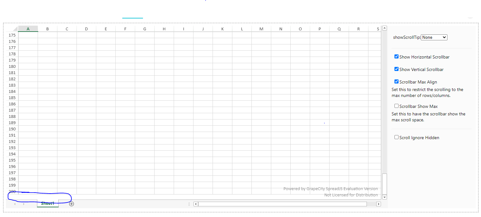 Remove 100 Blank Space Of Scrollbar After Apply Scrollbar Max Align Spreadjs Spreadjs