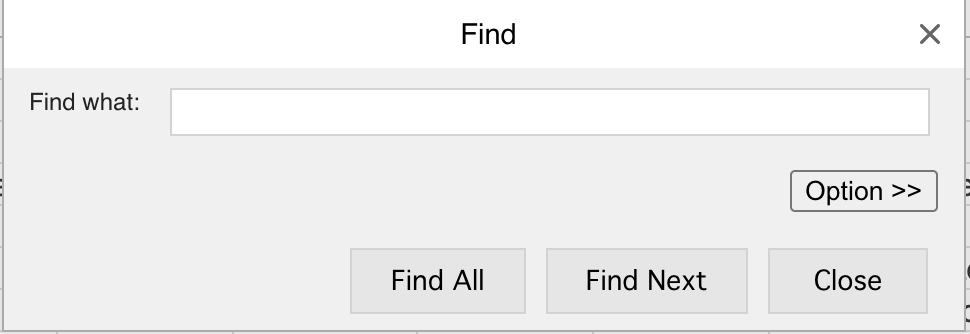 How to open Find Dialog with shortcut key? | SpreadJS | SpreadJS | MESCIUS Forums