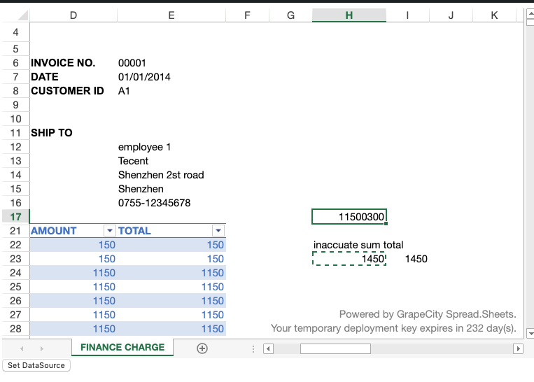 Table Formula Calculations Are Broken When You Bind Tables To Large Data Source Spreadjs