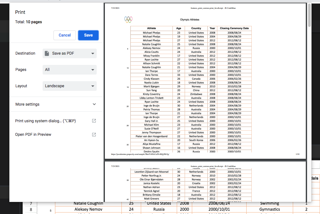 PrintInfo options not showing any changes | SpreadJS | SpreadJS | MESCIUS Forums