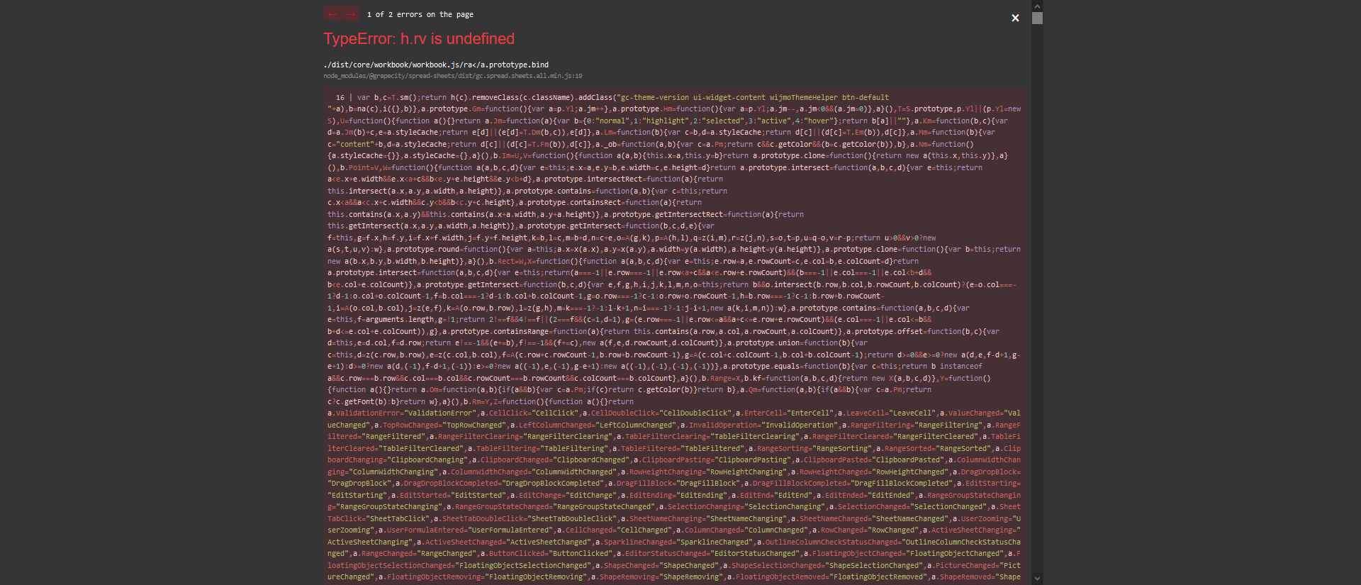 Error When Opening Spread Sheet In Reactjs App Spreadjs Spreadjs Mescius Forums