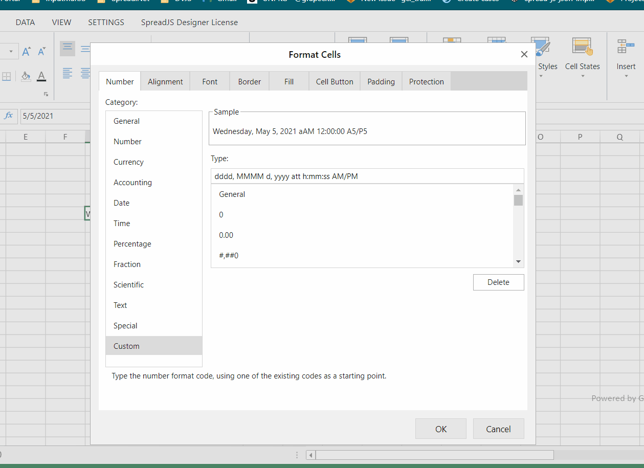 Custom number format for date time | SpreadJS | SpreadJS | MESCIUS Forums