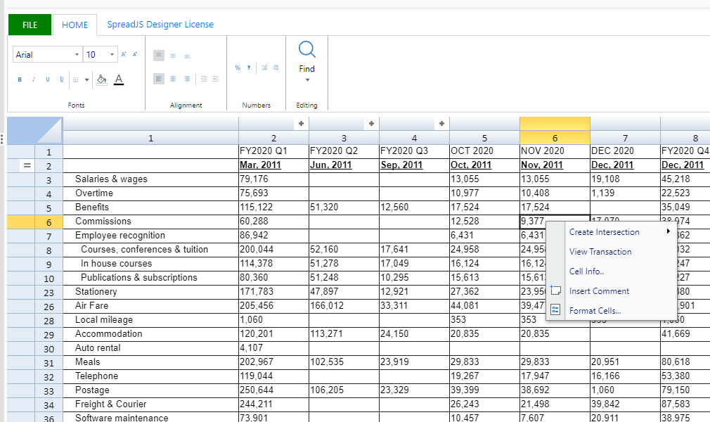 Context Menu get change after I add deployment license for designers | SpreadJS | SpreadJS ...