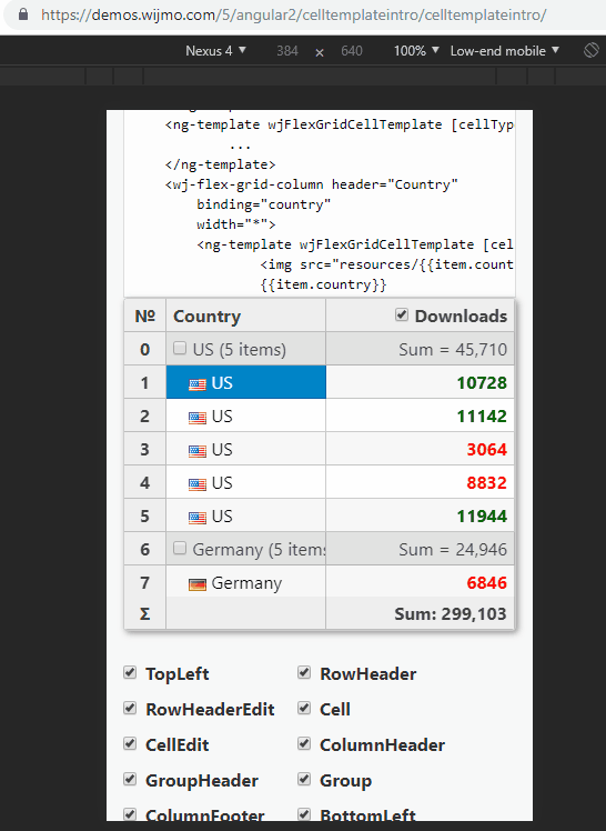 Lag in a wjFlexGridCellTemplate of type RowHeader | General Discussion | Wijmo 5 | MESCIUS Forums