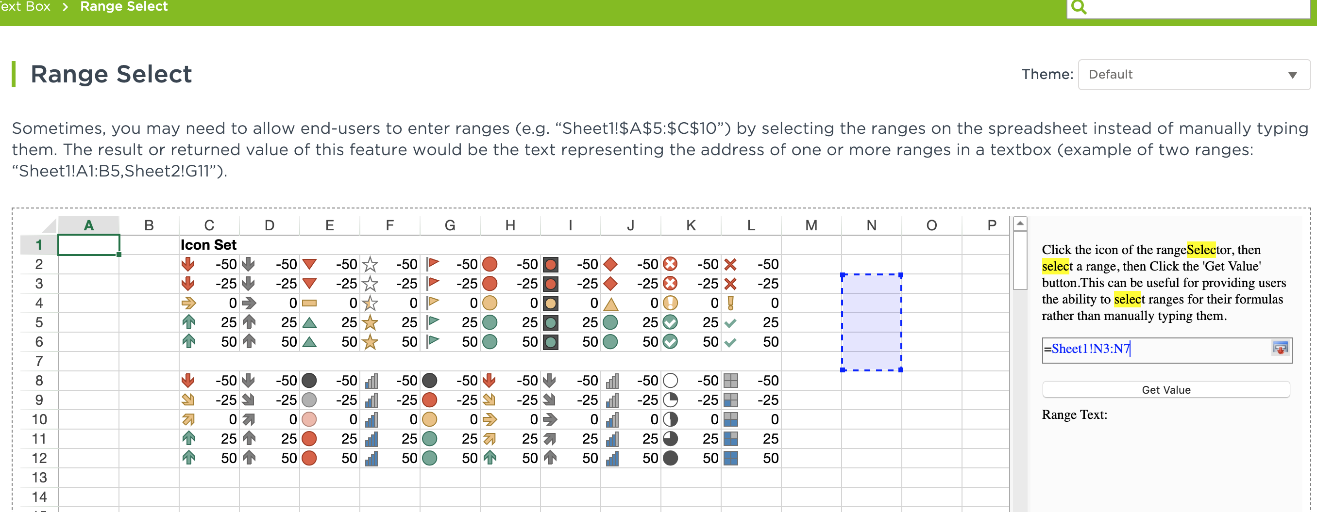 Can Range Selector Reference A Table And Or Table Column Spreadjs Spreadjs Mescius Forums 