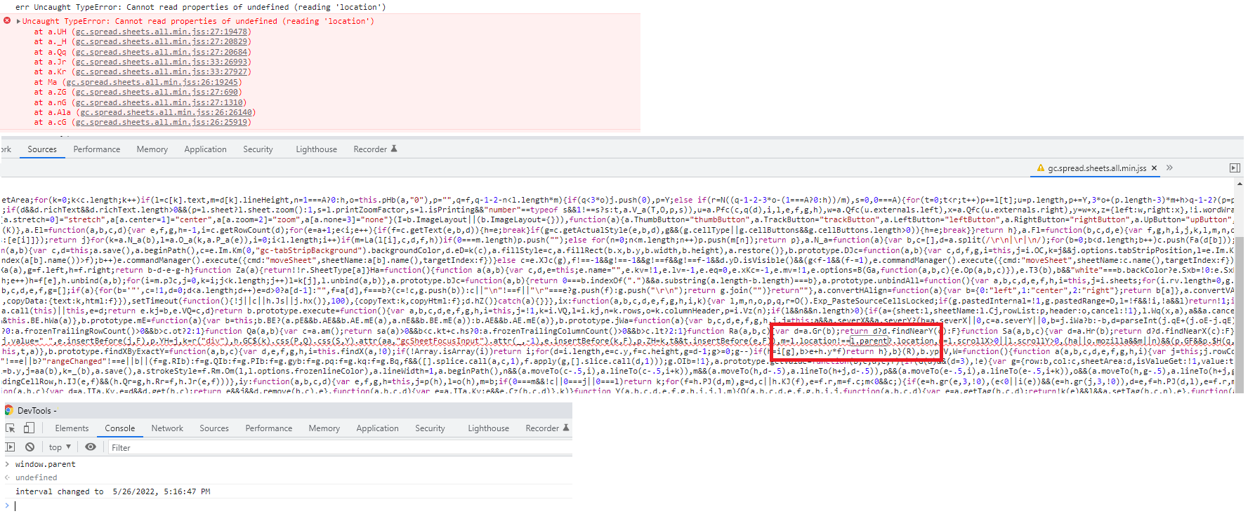 Uncaught Typeerror Cannot Read Properties Of Undefined Reading Location Spreadjs